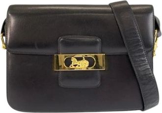 Celine Sac bandouli&egrave;re en cuir noir Pre-owned - Femme - Pre-owned - Noir - Taille: ONE Size