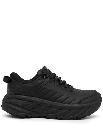 Hoka One One baskets en cuir &agrave; logo emboss&eacute; - Noir