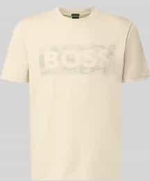 HUGO BOSS Regular Fit T-Shirt aus Baumwoll-Mix Modell TS_GLOBE LOGOPATTERN