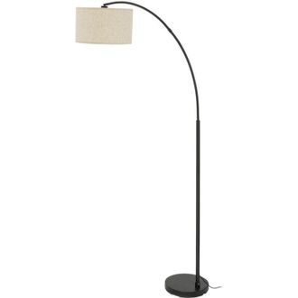 Licht-Erlebnisse Licht-erlebnisse - Lampe arc métal tissu orientable 200 cm noir beige E27 moderne