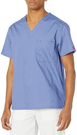 Dickies Signature blouse médicale à col en V pour homme - Bleu - XX-Large