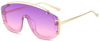 Generic Lunettes de soleil surdimensionnées tendance et modernes pour femmes, monture siamoise, vintage, lunettes de soleil de luxe, 5 2026