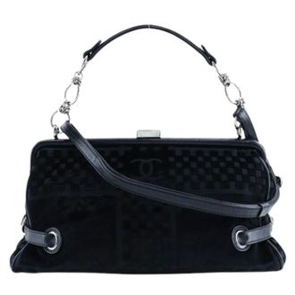 Chanel Sac &agrave; main en velours Pre-owned - Femme - Pre-owned - Noir - Taille: ONE Size