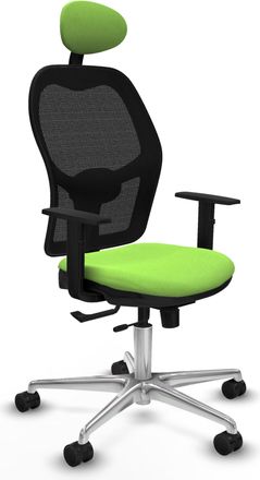 Piqueras y Crespo Stuhl aus Pc-Mesh mit 1D-Armen, h&ouml;henverstellbarer Lendenwirbelst&uuml;tze und festem Kopfteil, ausgestattet mit Syncro/Traslack und eingespritztem Schaum.