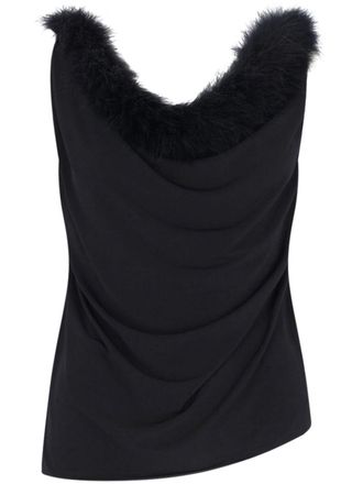 Coperni haut à détails de plumes - Noir