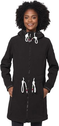 Marikoo Damen Softshell Mantel mit Kapuze Softshelljacke B964 [B964-Mount-Fur-Schwarz-Gr.XS]