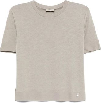 Herno Femme, Pulls, Beige, Taille: 38 FR T-shirt en maille &agrave; effet glamour