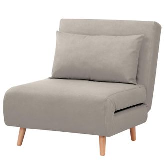 M&oslash;rteens home24 Schlafsessel Grau/Hellgrau Microfaser Ehmi Buche Hell 77 x 81 x 90cm