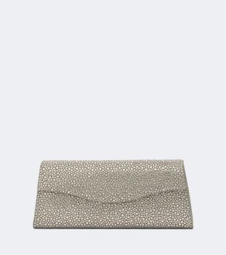 Elie Saab Pochette The Midnight en daim &agrave; ornements
