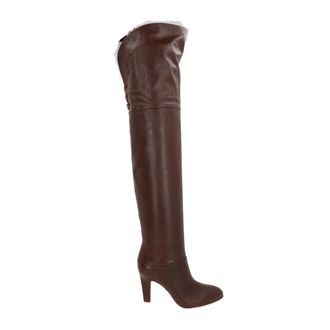 Chlo&eacute; Vintage Leder Overknee Stiefel - - Shoes - Damen - Braun - 37 1/2 EU