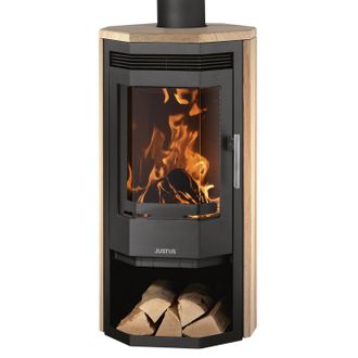 JUSTUS 6531 42 Usedom 5 Kaminofen Stahl Schwarz/Sandstein-Verkleidung/A