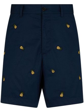 Dsquared2 short chino &agrave; broderies - Bleu
