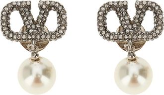Valentino Garavani Femme, Accessoires, Gris, Taille: ONE Size Boucles doreilles VLogo Signature Pearl