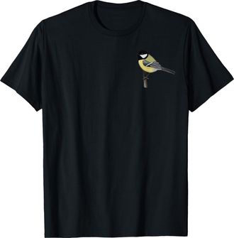 jz.birds Kohlmeise Vogel Zeichnung Vogelfreund Ornithologe Biologe T-Shirt