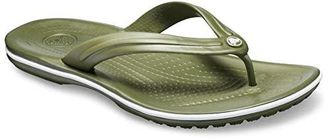 Crocs Mixte Crocband Flip Tongs, Army Green White, 42/43 EU