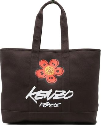 Kenzo Shopper & Totes - Spacious Dark Brown Cotton Canvas Tote - Gr. unisize - in Schwarz - f&uuml;r Damen