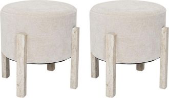 The Home Deco Factory Lot De 2 Tabourets - Home Deco Factory - Beige