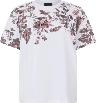 Liu Jo Femme, Tops, Blanc, Taille: 42 FR T-shirt stampa e ricami