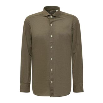 Finamore Homme, Chemises, Vert, Taille: L Toronto Shirt