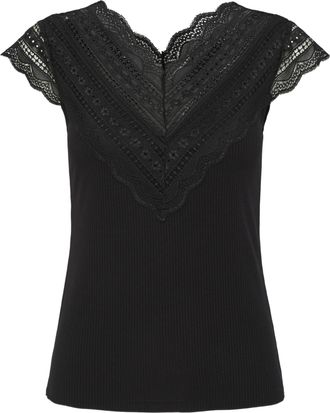 Vero Moda Damen Yasellina Capsleeve Top S. Noos, Schwarz, S EU
