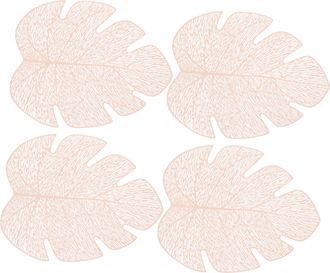 Aboofan 4stücke Tischset Mit Blattdesign Seidenstoff Isolier-tischset Für Esstischdeko Geschirrset Zum Schutz Vor Flecken Und Kratzern Für Küche Und Party