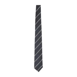 Brunello Cucinelli Homme, Accessoires, Bleu, Taille: ONE Size Cravate en soie &agrave; rayures