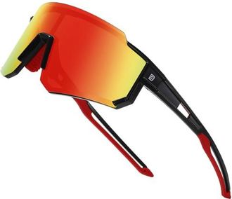 Duco Lunettes de soleil de sport polarisées pour homme et femme Protection UV400 Baseball Cyclisme Course à pied Pêche Lunettes de soleil DC0068, Cadre noi