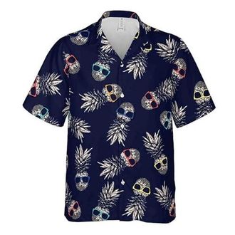 Keephen Nouveaut&eacute; Cool Impression 3D Femmes Hommes Hawaiian Chemises Casual Plage &Eacute;t&eacute; Manches Courtes Boutonn&eacute;e Chemises
