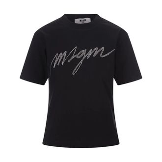 Msgm Kurz&auml;rmeliges T-Shirt - - Tops - Damen - Schwarzk - S