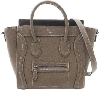 Celine Pre-owned Luggage Nano Shopper Leather 2way Bag - Femme - Pre-owned - Brun - Taille: ONE Size