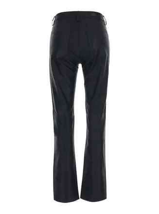 AG - Adriano Goldschmied Womens High-Waisted Sophie Flared Leather Jeans Black Lamb