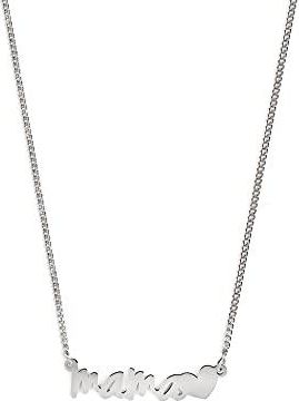 Singularu Collier Mamá Heart Argent. Pendentif en Argent Sterling 925 avec Finition Plaqué Rhodium. Chaîne avec Motif Mamá et Coeur. Taille Unique. Bijoux pour 