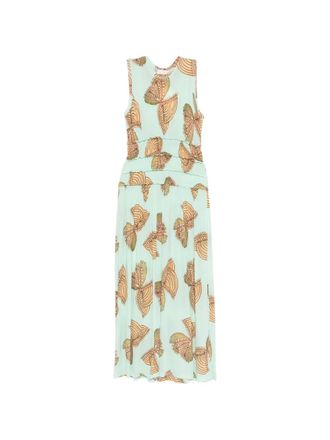 Ulla Johnson Kamaria Maxikleid mit Schmetterling-Print - Gr&uuml;n