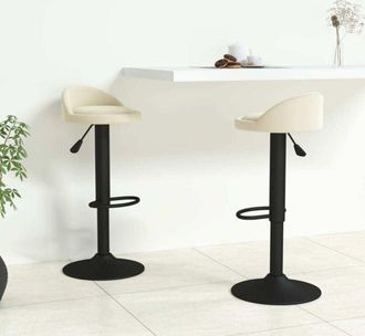 vidaXL Barhocker 2 Stk. Creme Samt Vidaxl