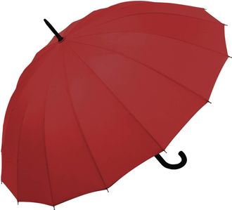 iX-brella Long - hochwertiger Stockschirm 16-teilig mit Automatik sturmfest - dunkelrot