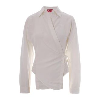 Diesel Femme, Blouses et Chemises, Blanc, Taille: 36 FR Wrap-Tie Blouse