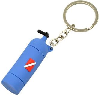 Generic scoba Porte-cl&eacute;s - Porte-cl&eacute;s en silicone en forme de cylindre dair avec motif r&eacute;aliste sur le th&egrave;me de la plong&eacute;e avec anneaux toriques | &Eacute;l&eacute;gant acc