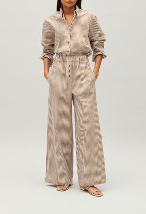 Claudie Pierlot Pantalon rayures bronze