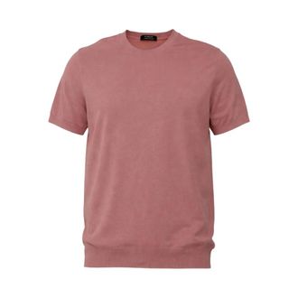 Zanone Homme, Tops, Rose, Taille: L T-shirt en maille &agrave; col rond et manches courtes