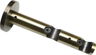 Gardinia Doppel-Kombiträger mit Metallmontageplatte für Gardinenstangen, 2-läufig, Offen, Alle Montage-Teile inklusive, Serie Memphis, Ø 16 mm, Metall, Messing