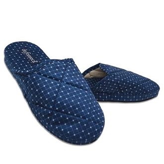 De Fonseca DeFonseca Chaussons homme &agrave; Milanese, Chaussons dhiver ferm&eacute;s de maison, lavables et pour invit&eacute;s, Motif bleu, 43/44 EU