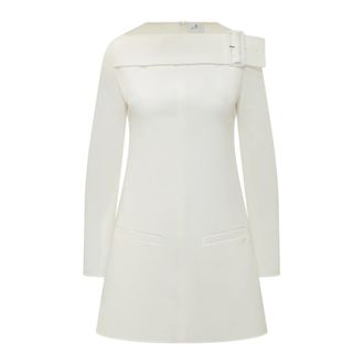 Courr&egrave;ges Femme, Robes, Blanc, Taille: 38 FR Mini-robe &agrave; boucle