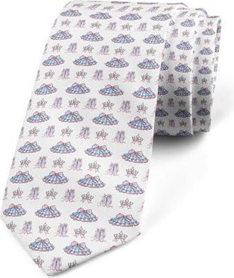 Generic Cravate Pour Homme Blanc Bleu Roses Formelle Tie Fine Cravate Homme Pour Affaires Mariage Travail