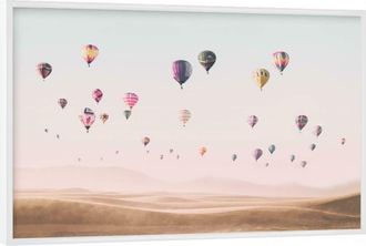 artboxONE Poster mit weißem Rahmen 60x40 cm Reise Travel The World - Bild air Balloons Baby Boho