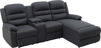 Vente-Unique Ecksofa Relaxsofa - Ecke Rechts - Stoff - Anthrazit - Macedonia