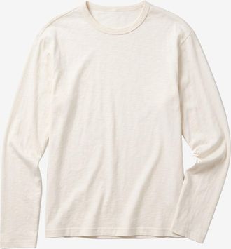Knowledge Cotton Apparel Herren vegan Langarm T-Shirt Slub Egret Wei&Atilde;Y