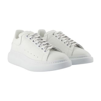 Alexander McQueen Mens Oversized Leather Sneaker White Calfskin