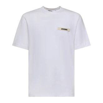 Jacquemus Homme, Tops, Blanc, Taille: S Gros Grain T-Shirt