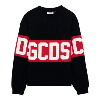 GCDS Gcds, Homme, Sweatshirts et sweats &agrave; capuche, Noir, Taille: M Band Logo Crewneck