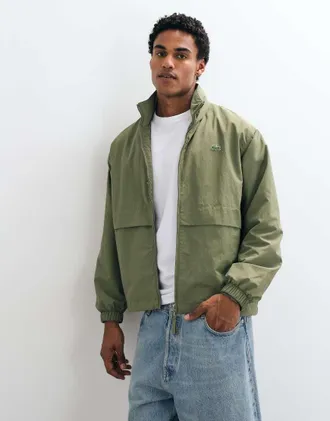 Lacoste veste coupe-vent d&eacute;perlante kaki-Vert